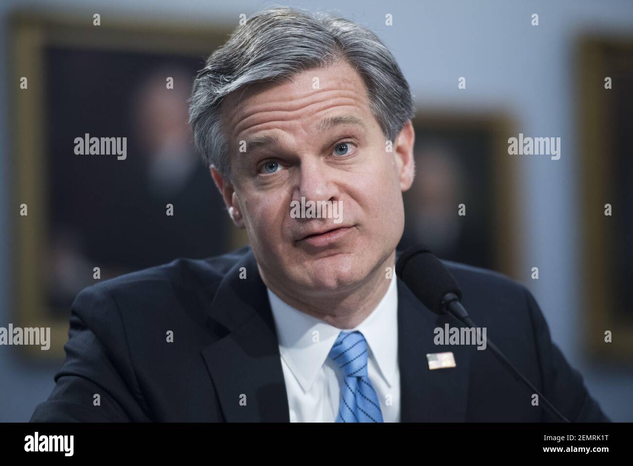 UNITED STATES - APRIL 4: FBI Director Christopher Wray testifies during ...