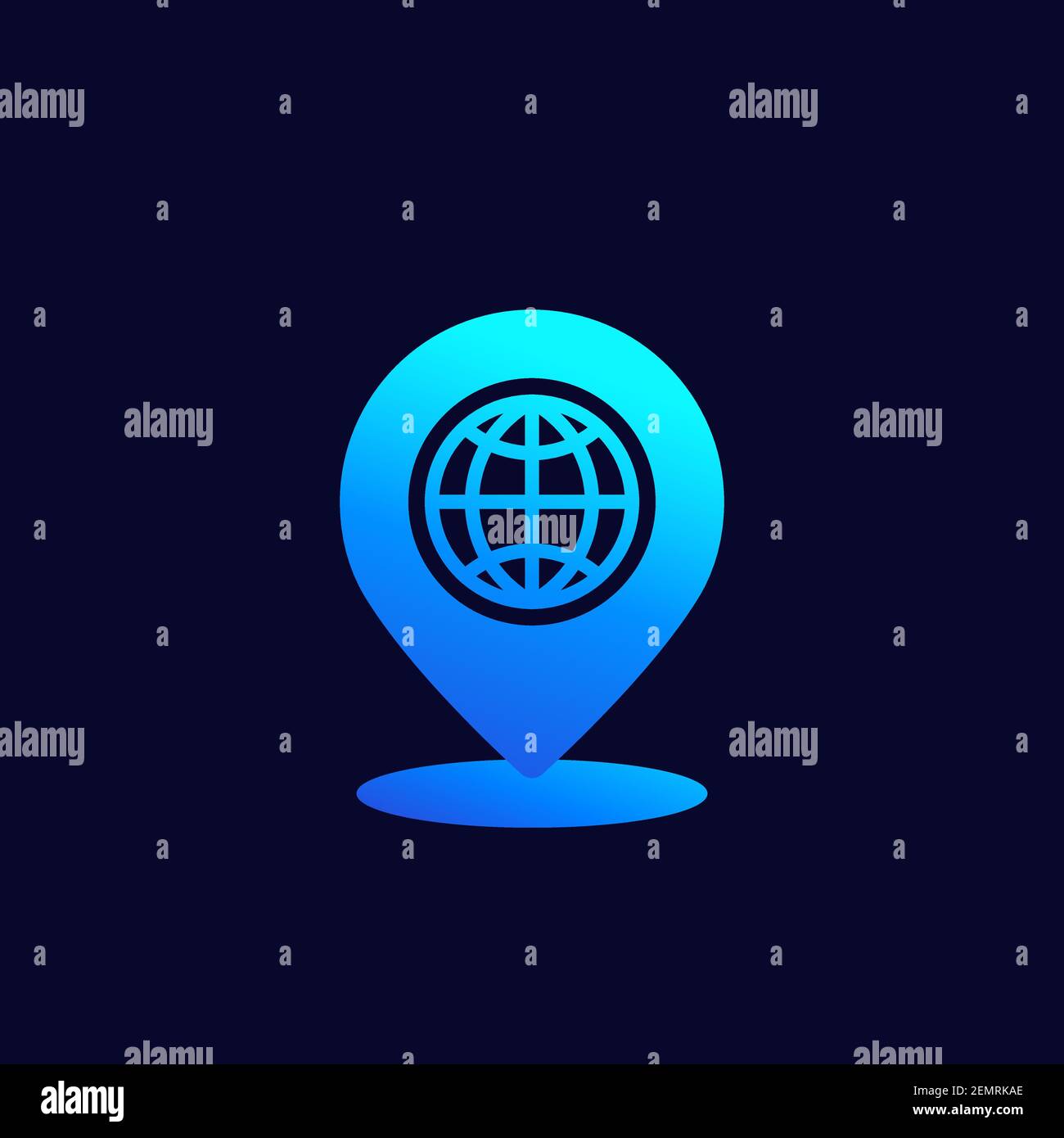 globe and pin marker, icon for web Stock Vector Image & Art - Alamy