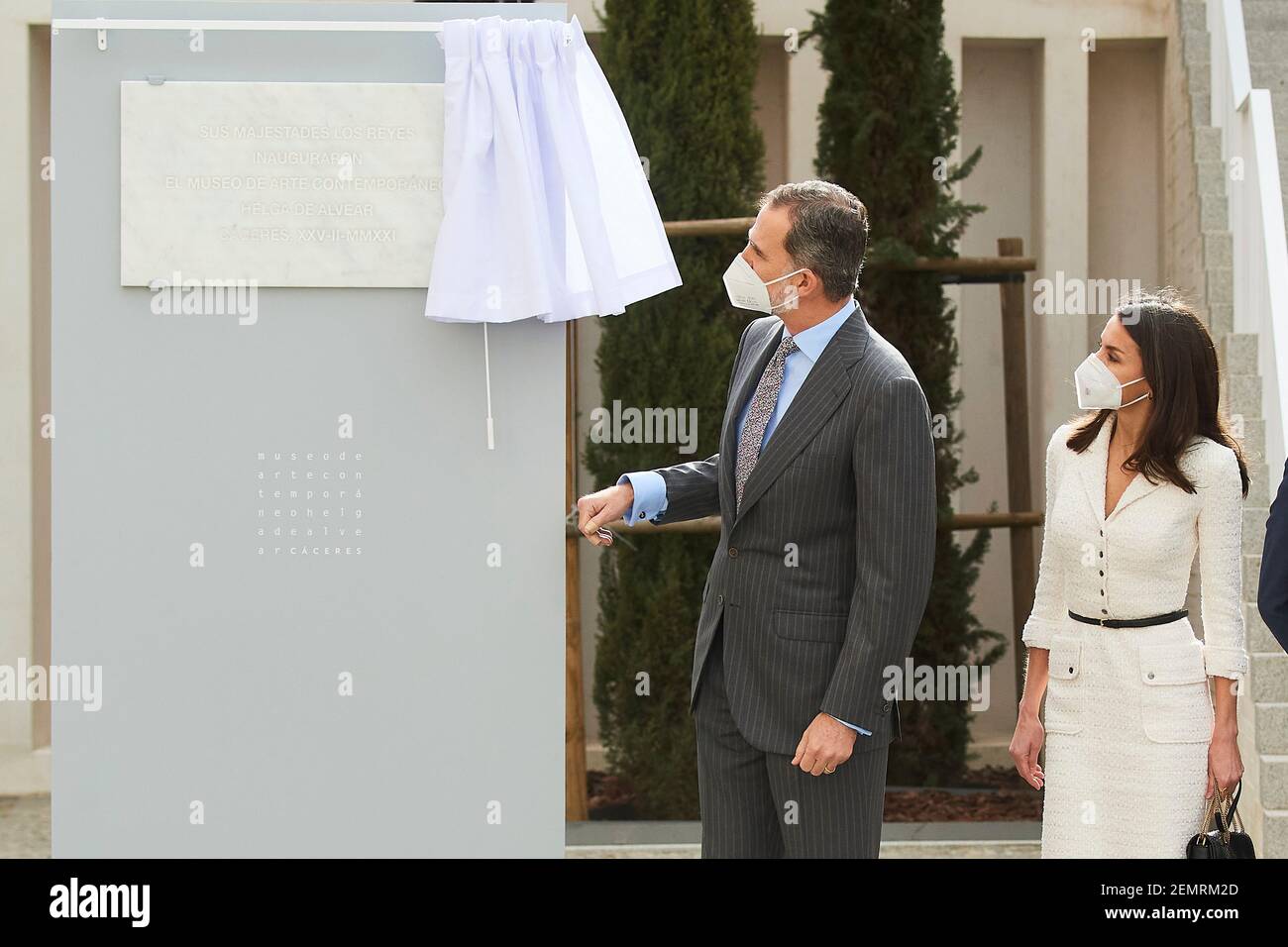 Queen Letizia and King Felipe during the opening of the Helga de Alvear ...