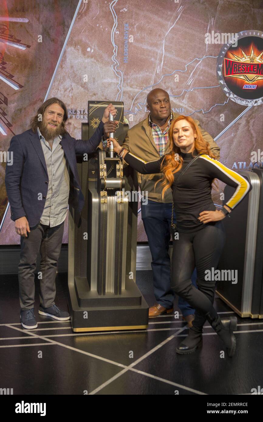 WWE Superstars Daniel Bryan (man with beard), Becky Lynch (red headed ...