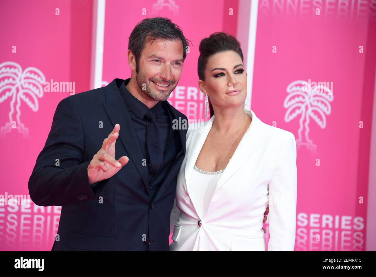 Franck Semonin and wife Helene attending the 2nd Cannesseries ...