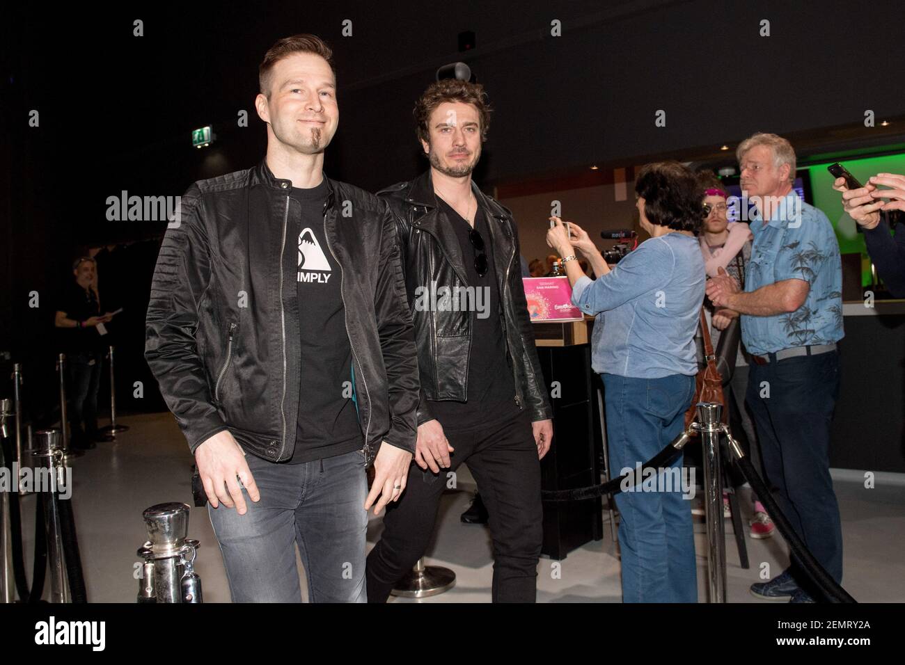 Darude, Ville Virtanen, Sebastian Rejman during the Eurovision in ...