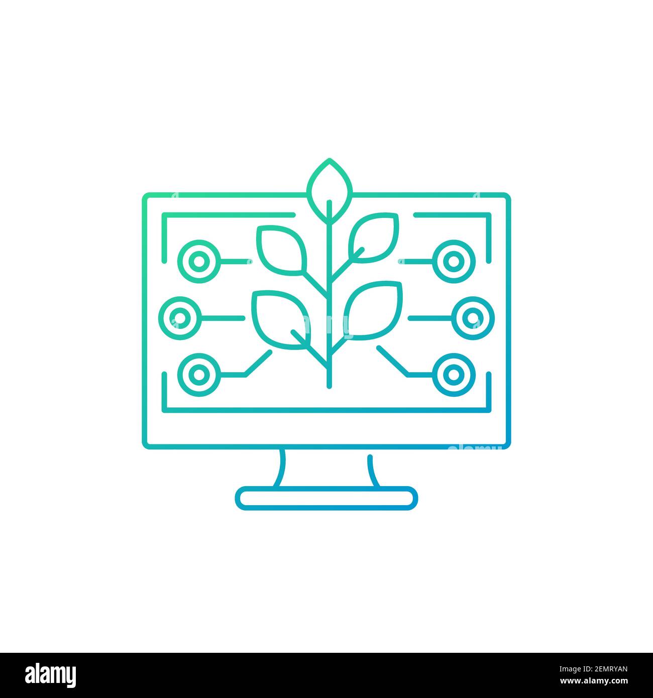 Smart farming and agriculture line icon, vector Stock Vector Image ...