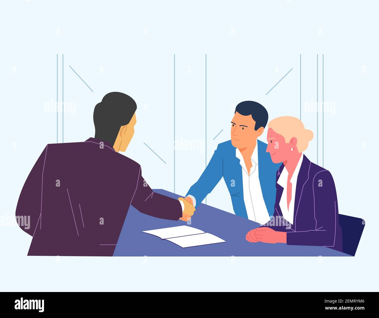 Business, partnership, agreement, teamwork concept. Happy team approve ...