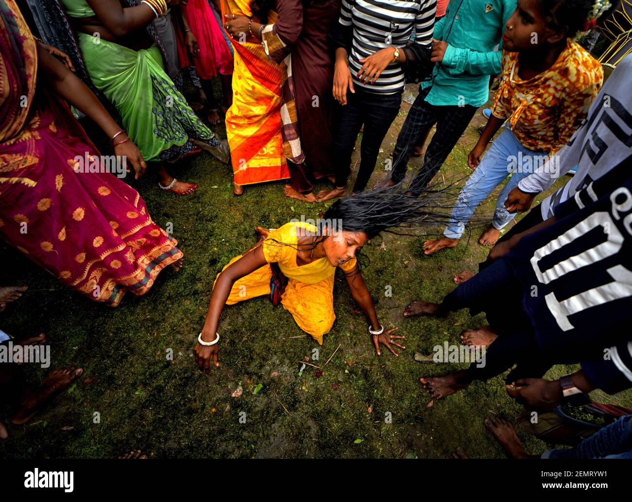 Hindu devotees seen dancing & performing different traditional ritual ...