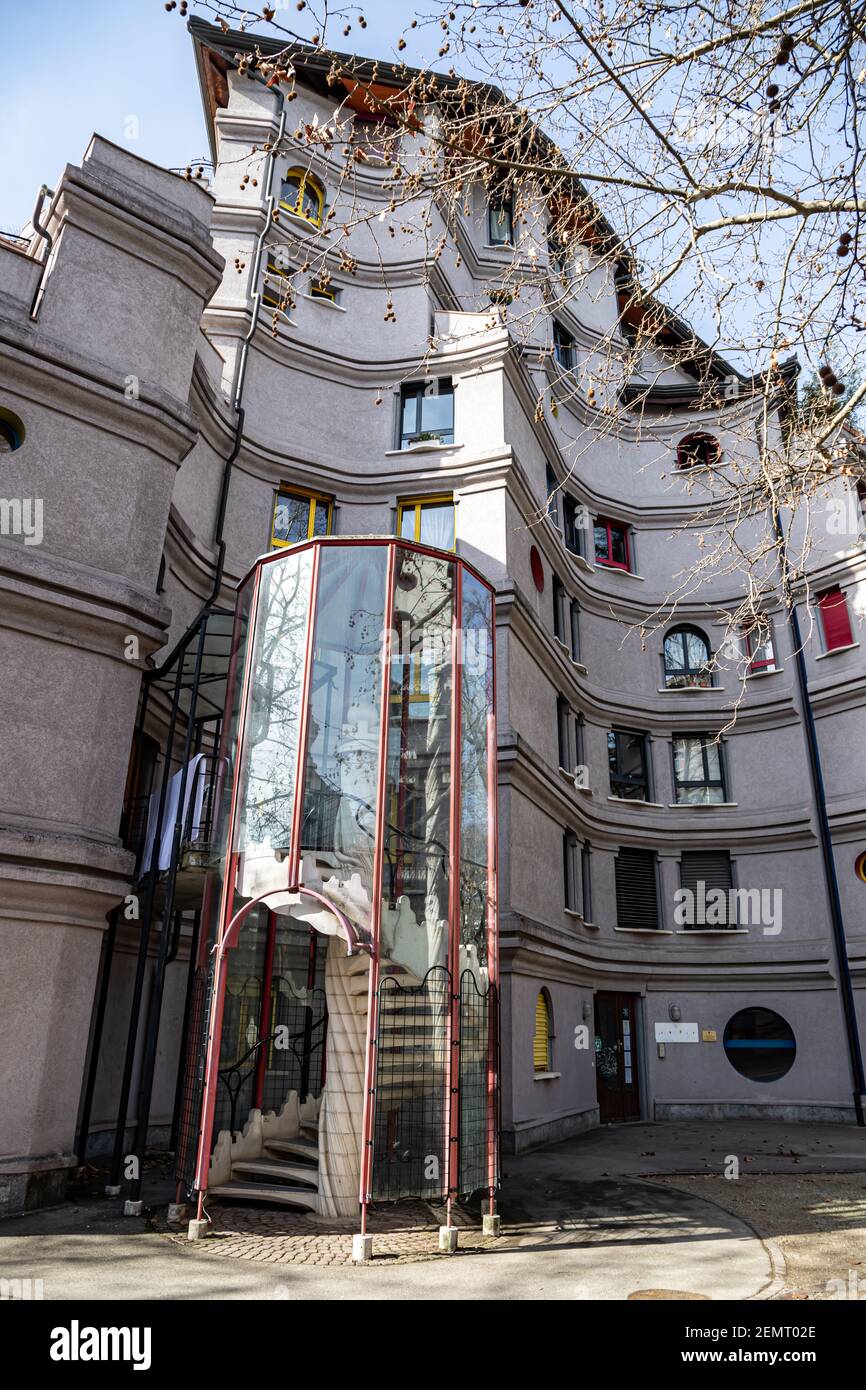 Smurfs House, Geneva Architecture, Switzerland Stock Photo - Alamy