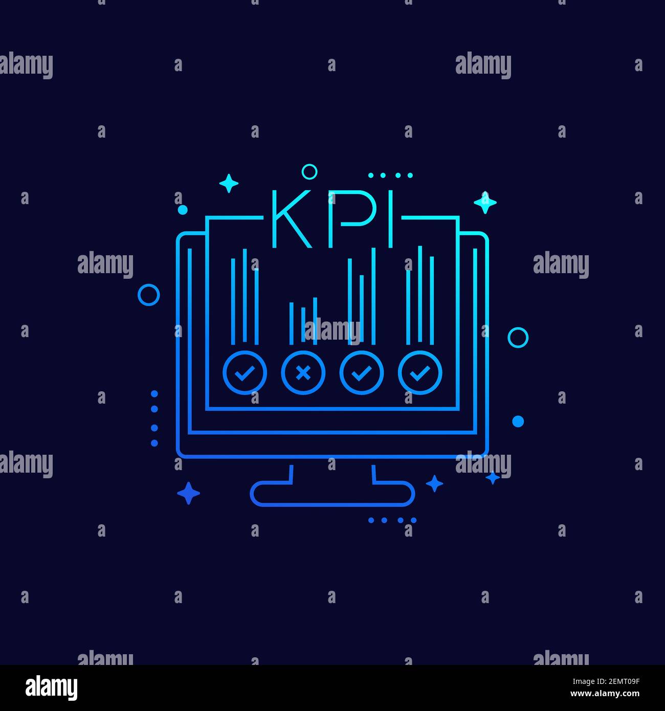 KPI, business indicators, vector linear icon Stock Vector Image & Art ...