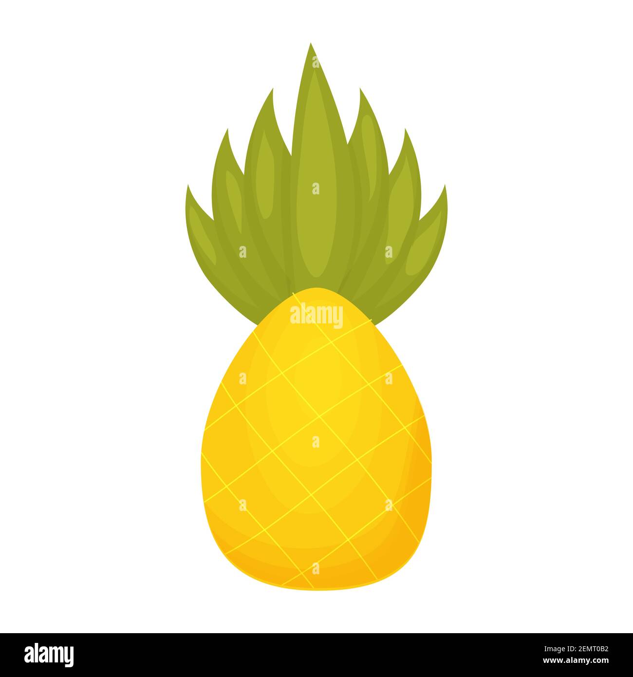 Cute pineapple, simple, cartoon in scandinavian style isolated on white ...