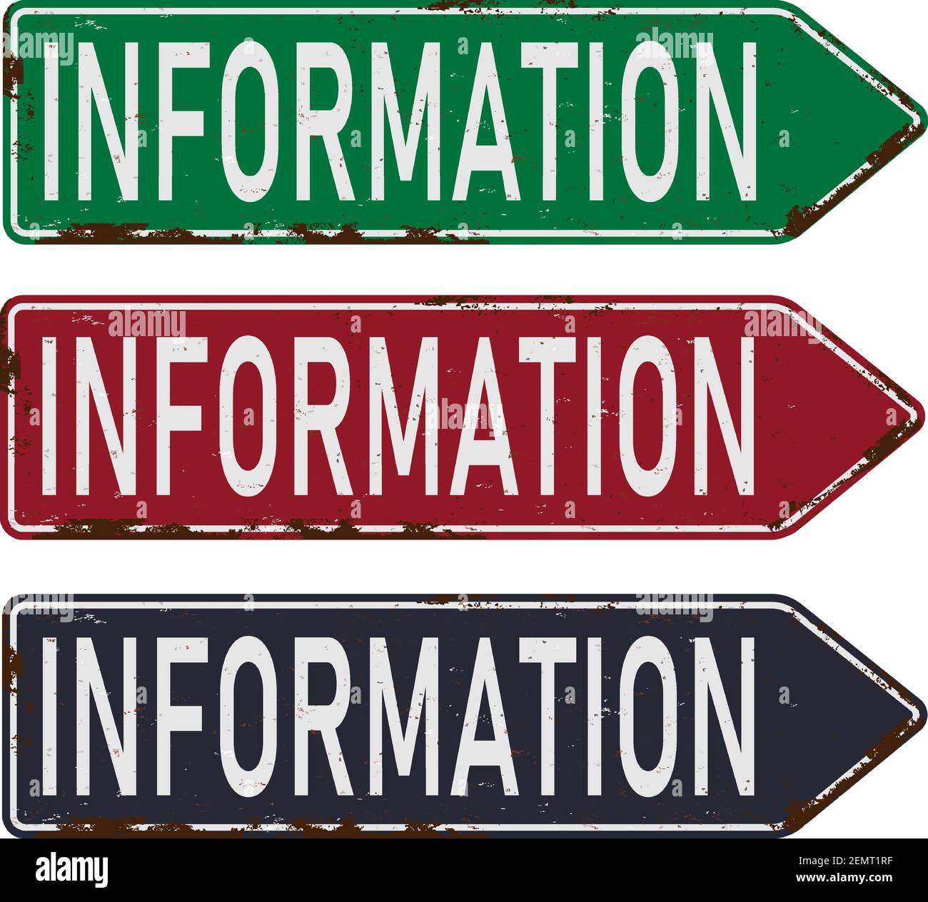 Realistic information arrow traffic sign on metal steel pole isolated ...