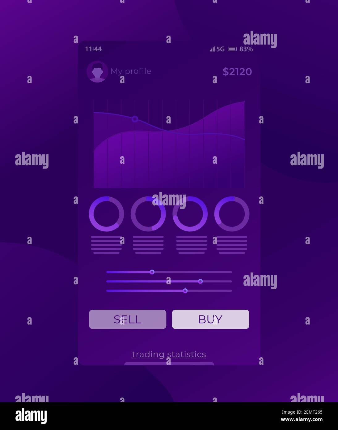 Trading app, mobile ui design vector Stock Vector Image & Art - Alamy