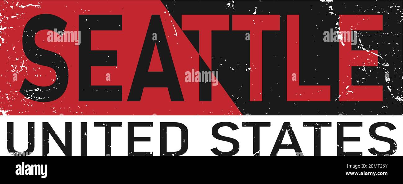 Seattle graphic emblem on white background. Label for t-shirt ...