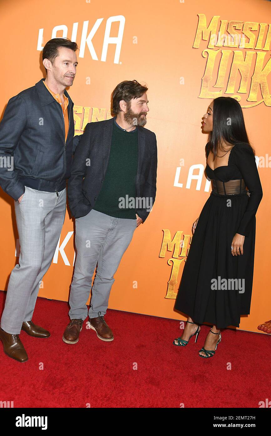 Hugh Jackman, Zack Galifianaikis and Zoe Saldana attend the "Missing ...