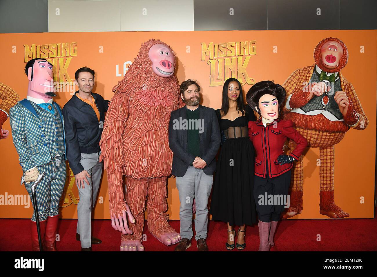 Hugh Jackman, Zack Galifianaikis and Zoe Saldana and their characters ...