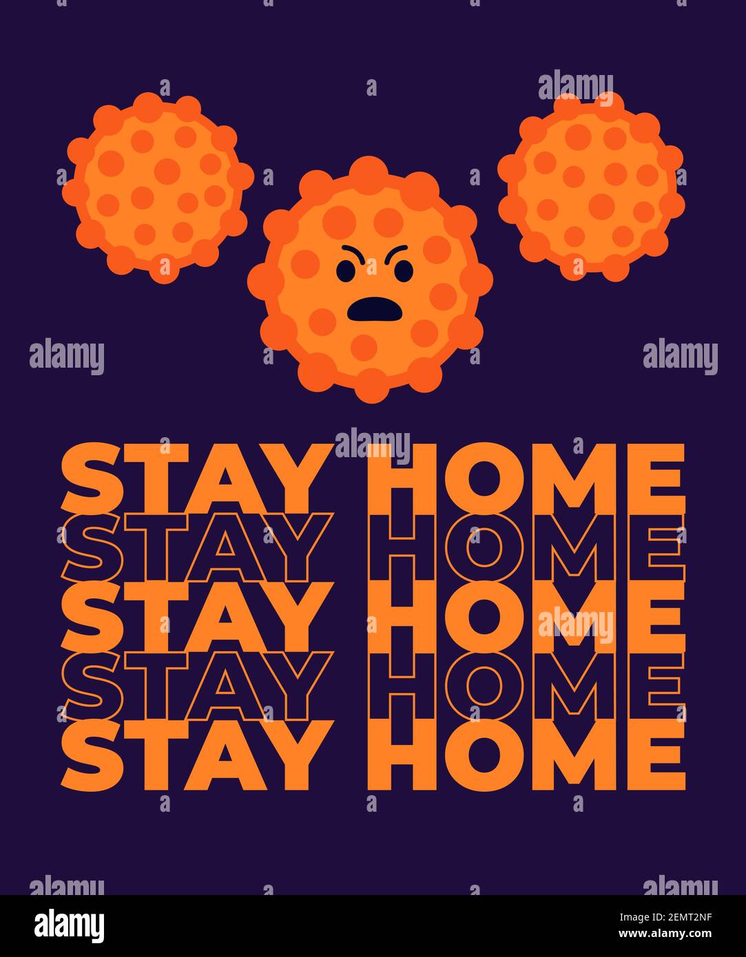 Stay home poster with virus, vector Stock Vector Image & Art - Alamy