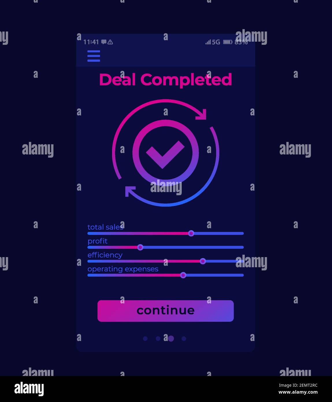 deal completed, mobile ui, vector app design Stock Vector Image & Art ...