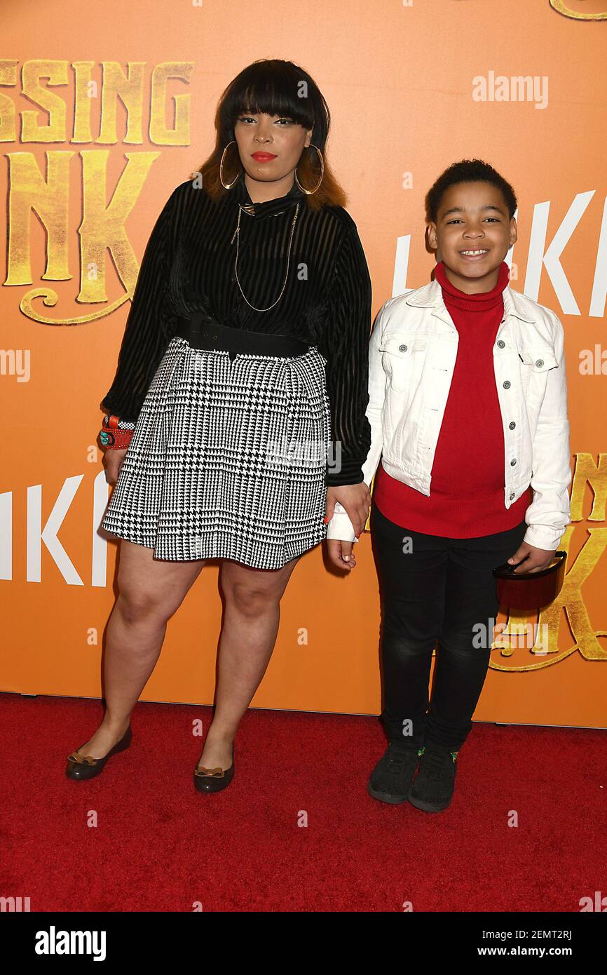 Pilar Scratch and son River Mason attends the "Missing Link" New York ...