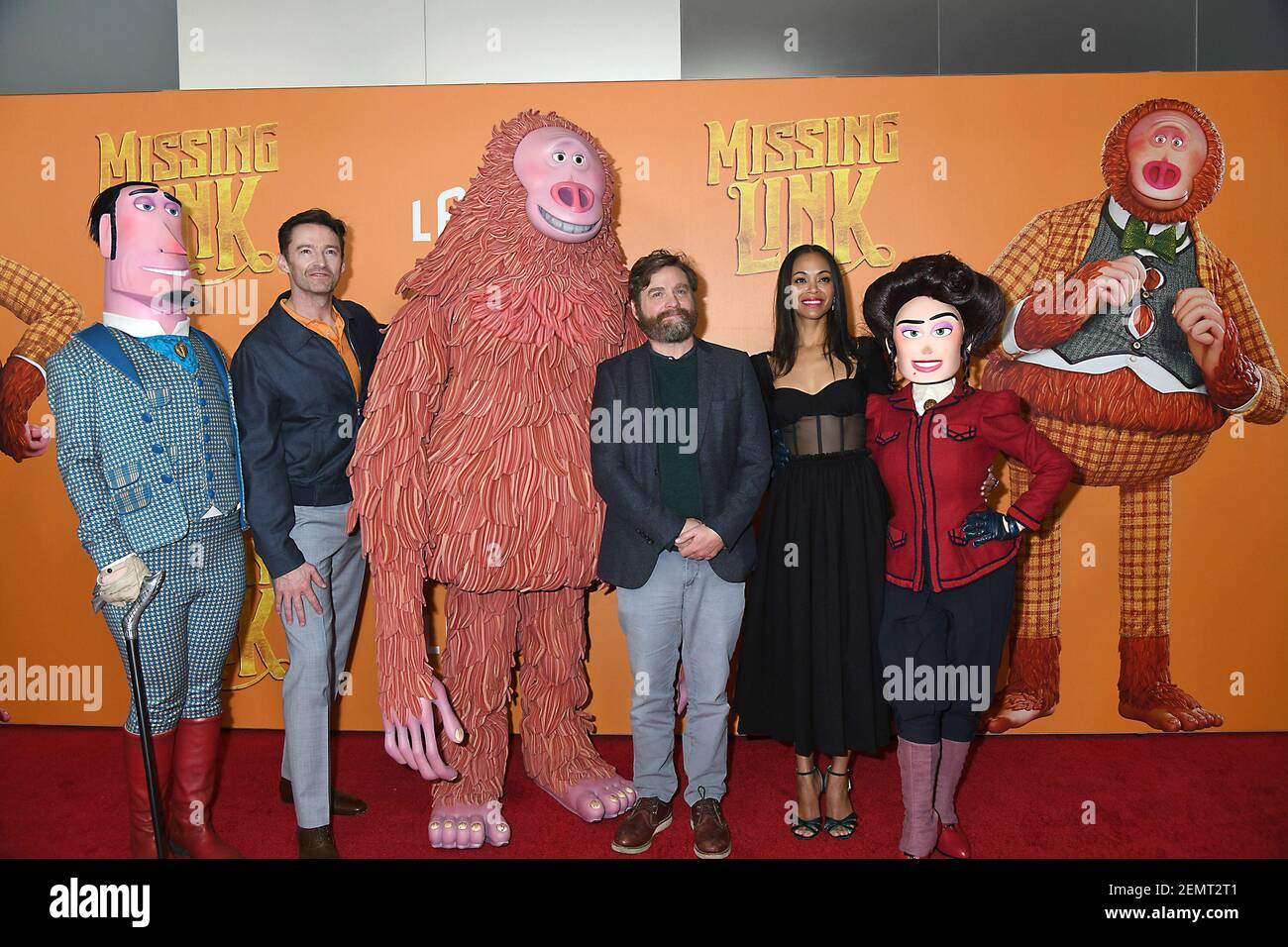 Hugh Jackman, Zack Galifianaikis and Zoe Saldana and their characters ...