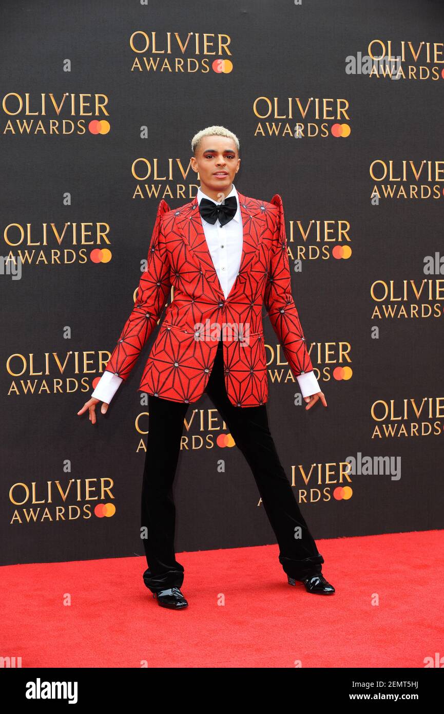 Layton Williams seen on the red carpet during the Olivier awards at the ...