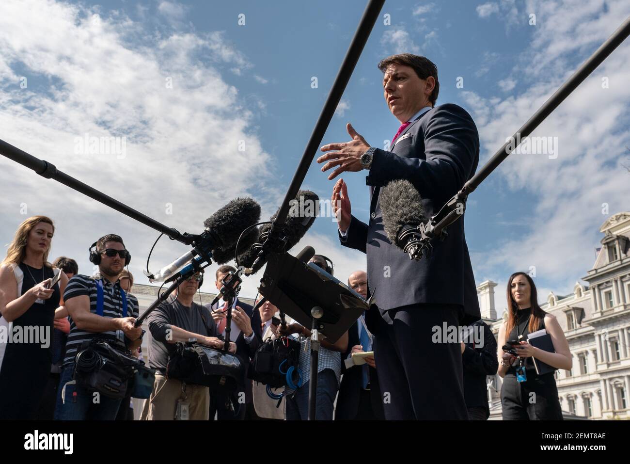 Hogan Gidley, White House Principal Deputy Press Secretary speaks to ...