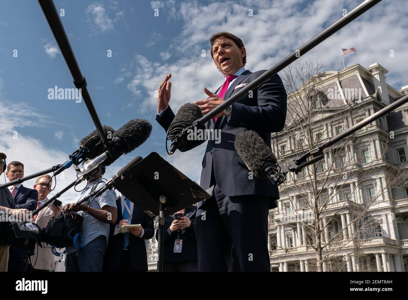 Hogan Gidley, White House Principal Deputy Press Secretary speaks to ...