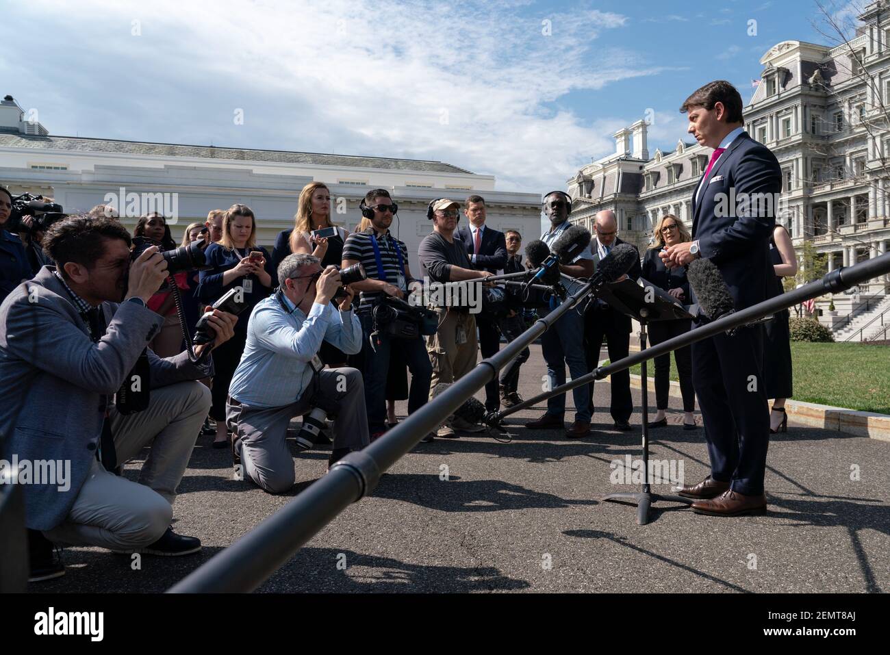 Hogan Gidley, White House Principal Deputy Press Secretary speaks to ...