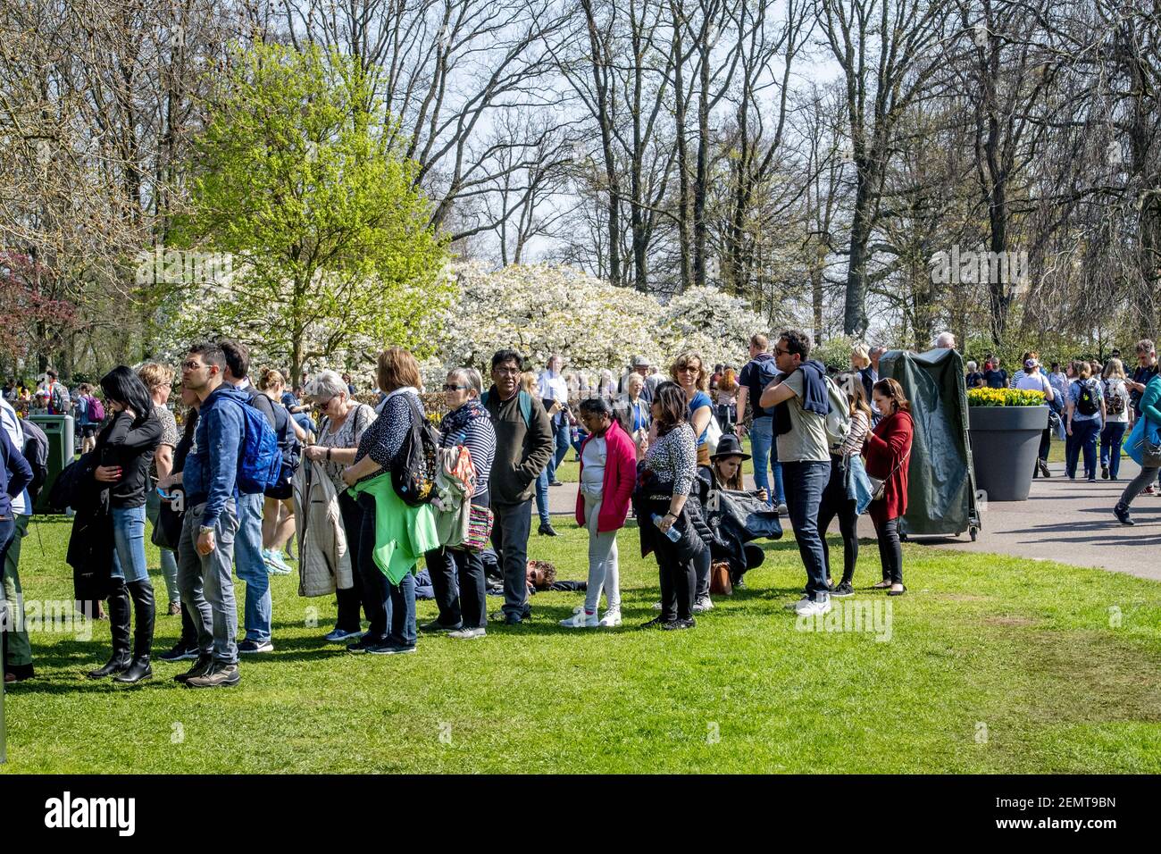 Lisse - Tourist in the flower park the Keukenhof on April 8, 2019 ...