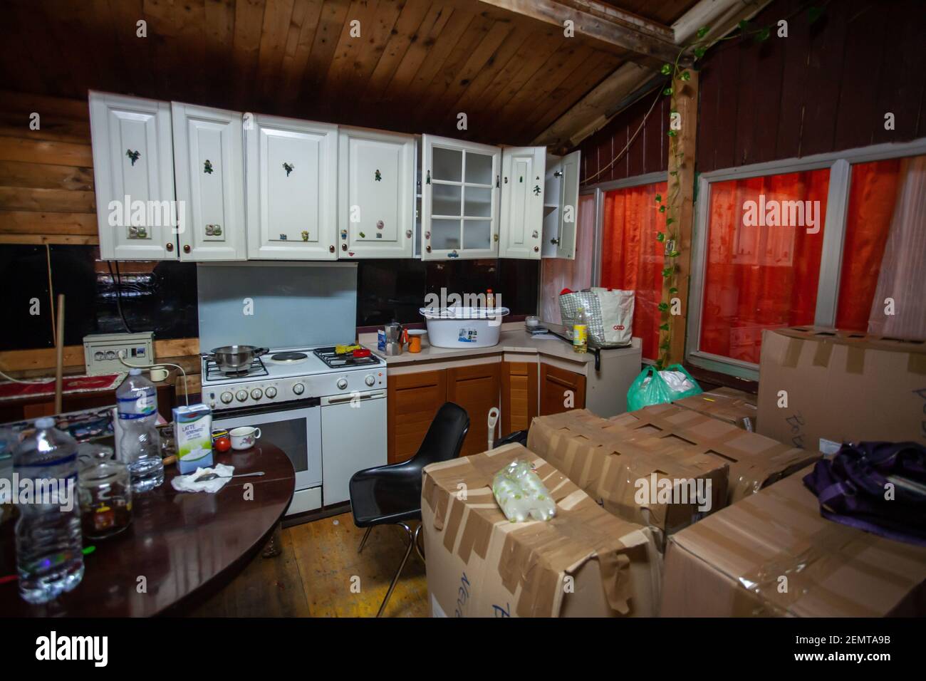 The inside of a home's Rom in the nomad camp in Palermo. (Photo by ...