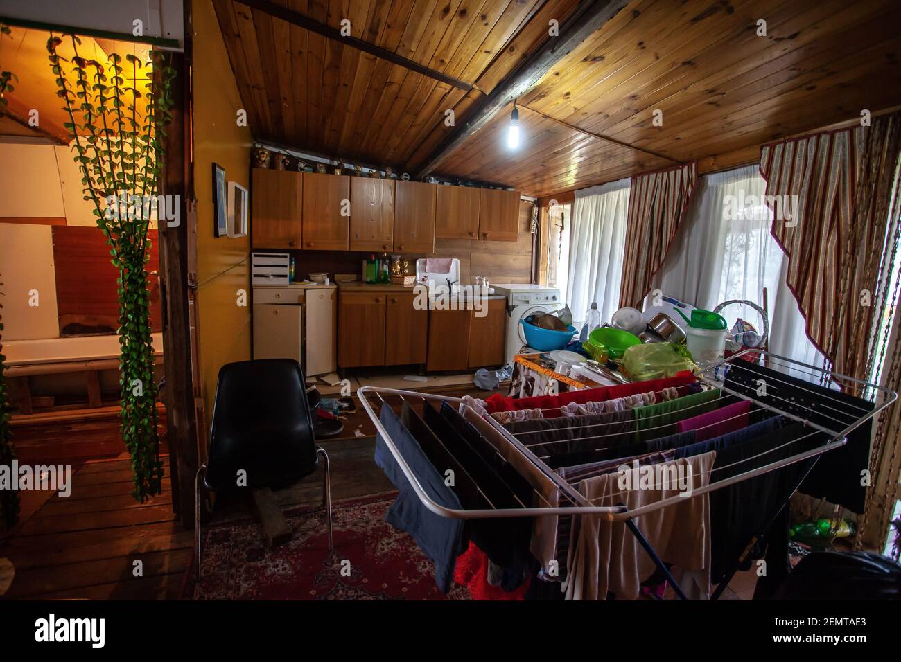 The inside of a home's Rom in the nomad camp in Palermo. (Photo by ...