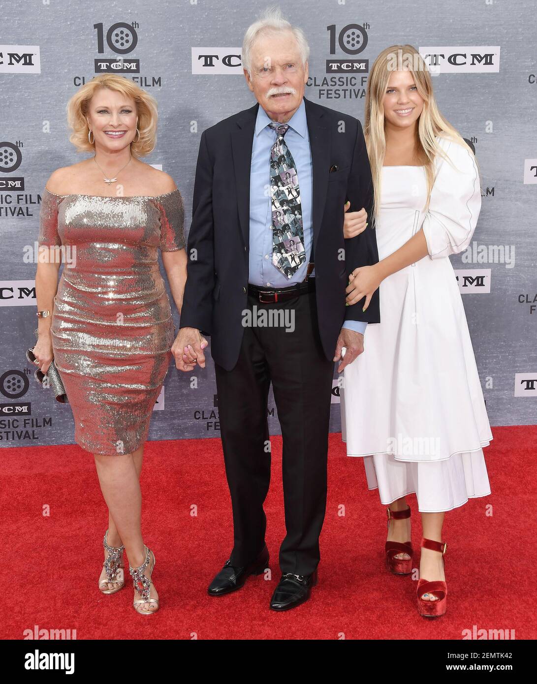 (L-R) Mimi Bean, Ted Turner and Laura Elizabeth Seydel at the 2019 TCM ...