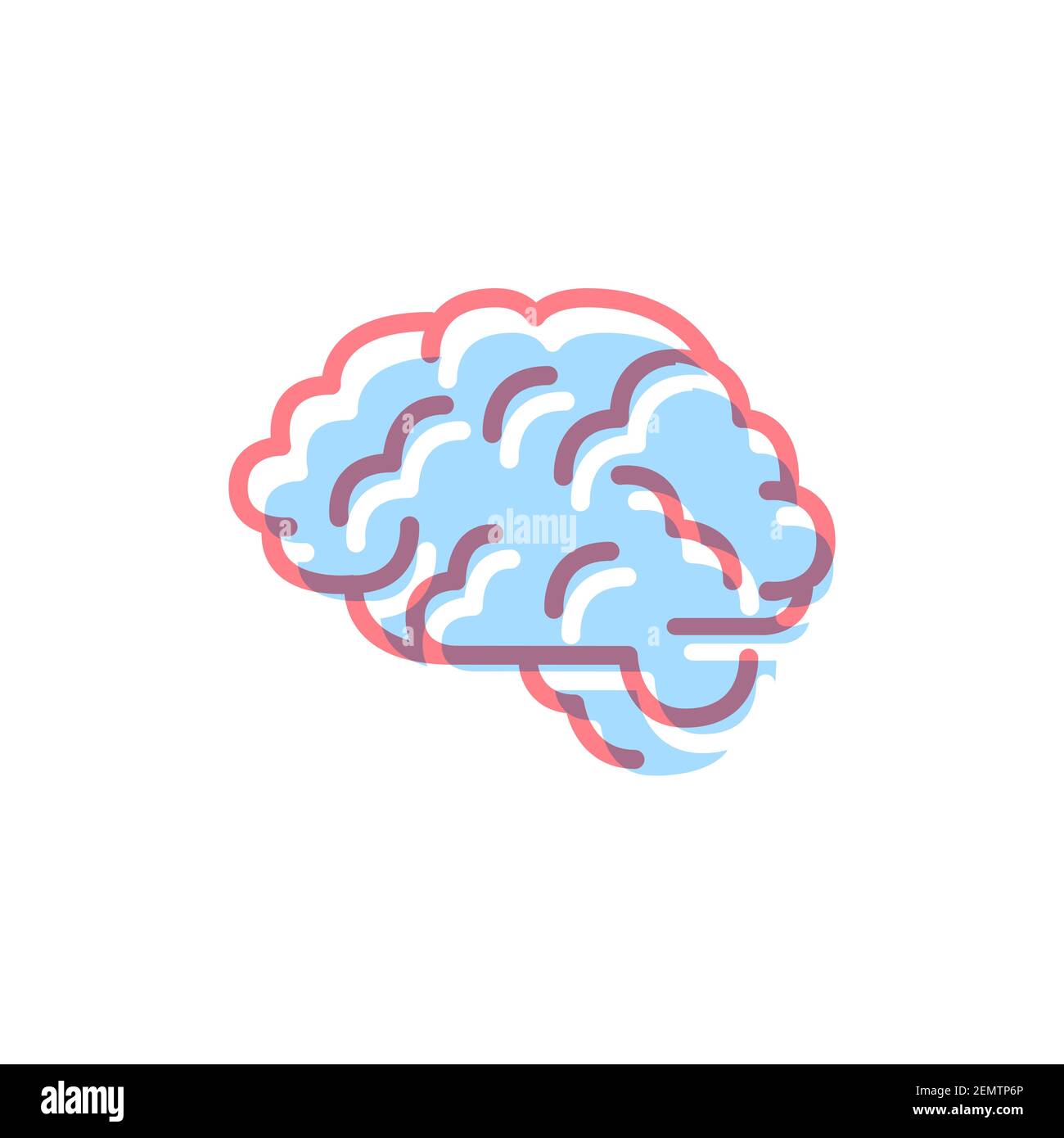 Human brain icon in modern colours isolated on white Stock Vector Image ...
