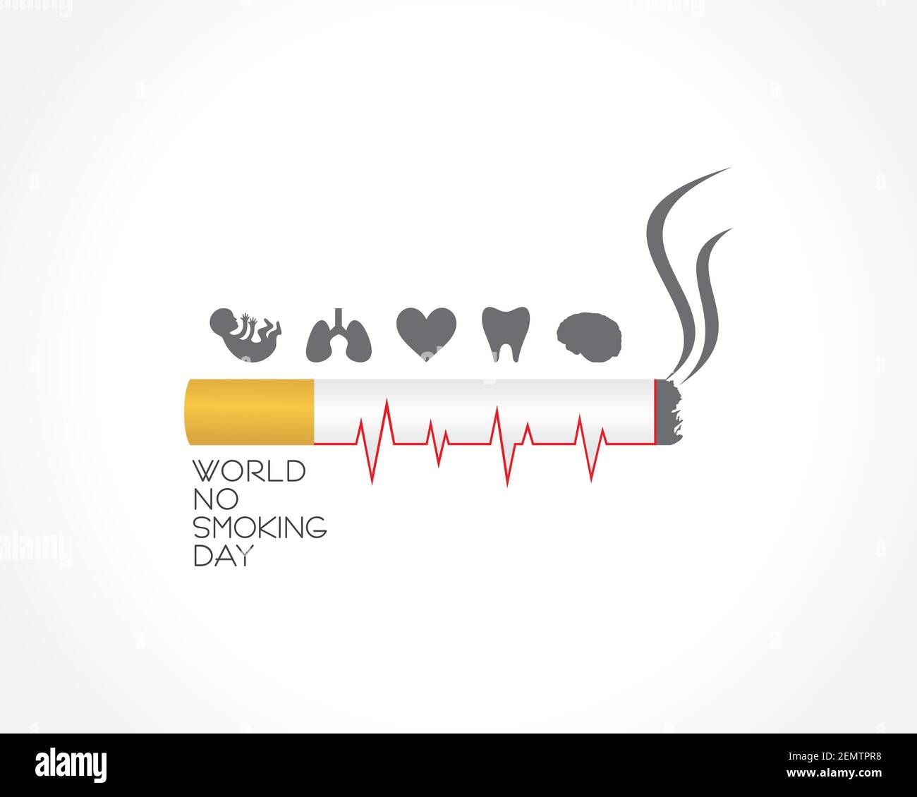 Vector illustration of World No Smoking day observed on second ...