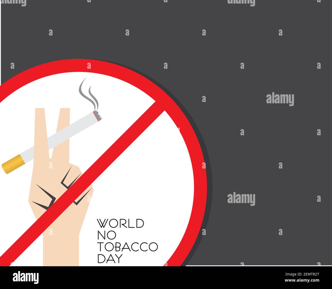 Vector illustration of World No Smoking day observed on second ...