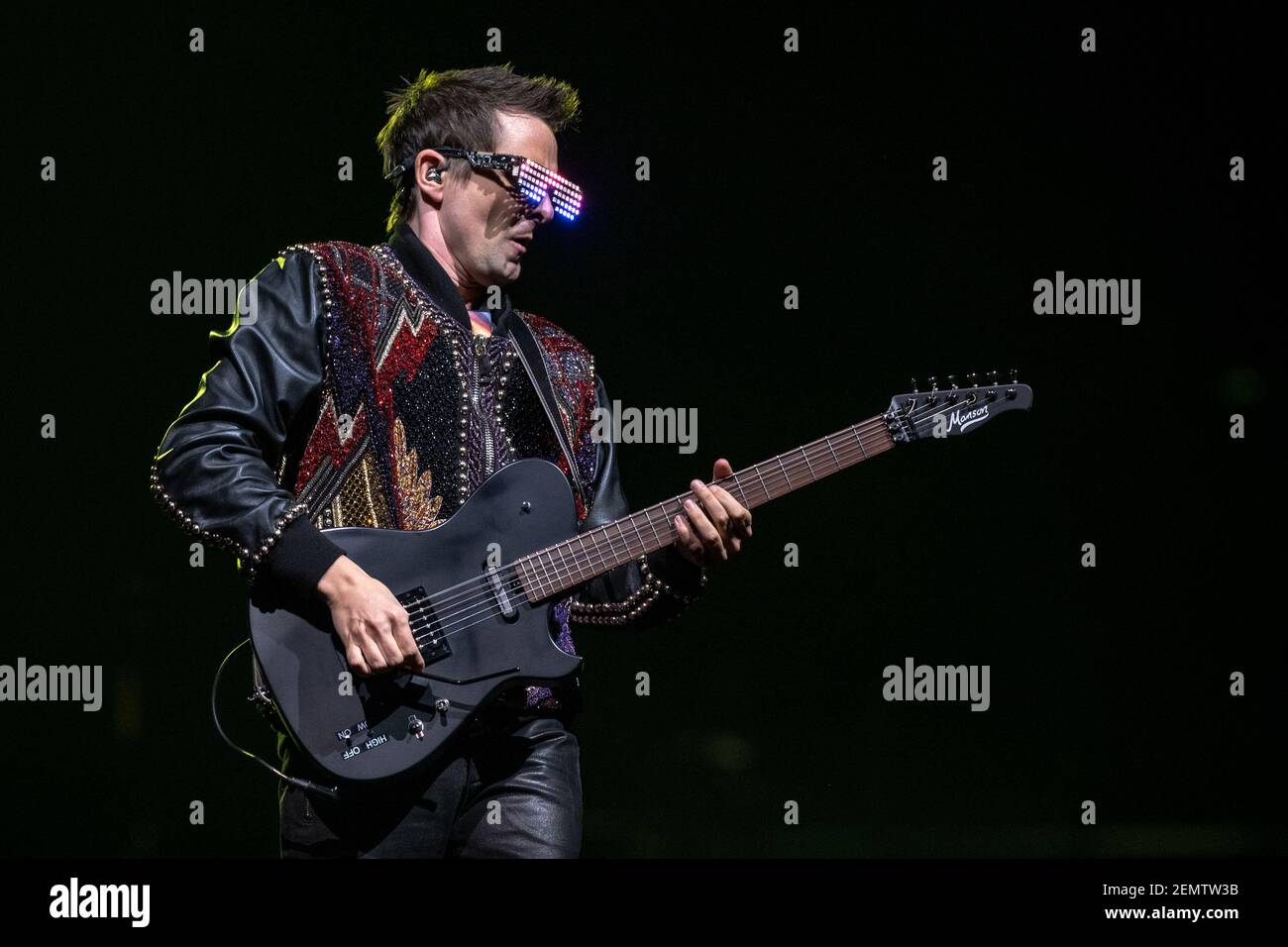 Matt Bellamy of Muse during the Simulation Theory Tour at United Center ...