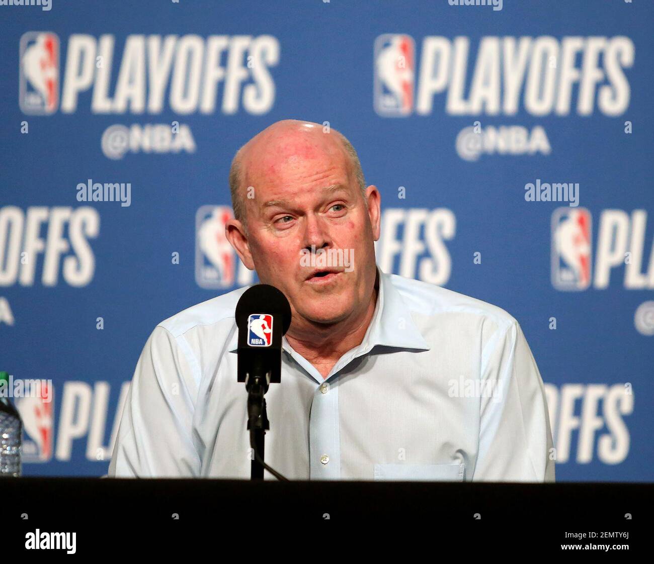 Orlando Magic head coach Steve Clifford talks to the media before the ...