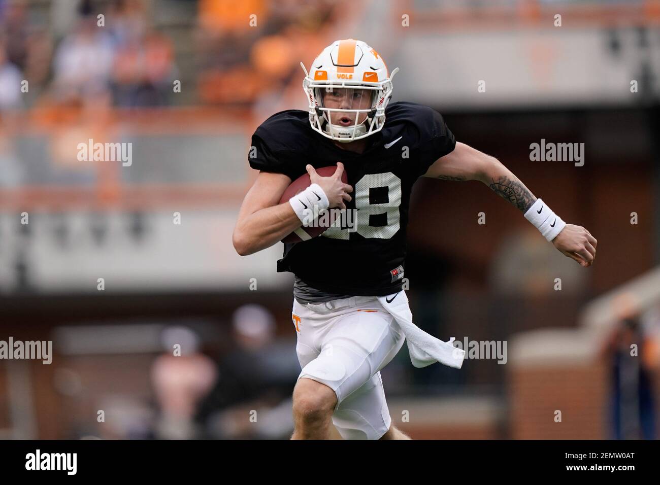 April 13, 2019: Brian Maurer #2 of the Tennessee Volunteers runs the ...