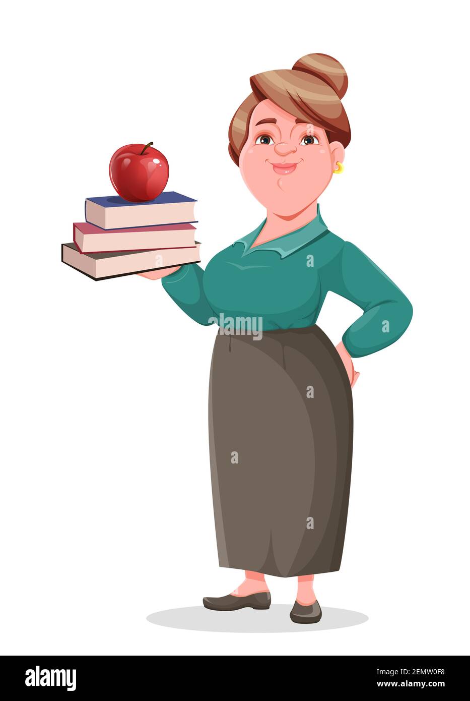 Stock vector happy smiling middle aged woman teacher. Smiling lady ...
