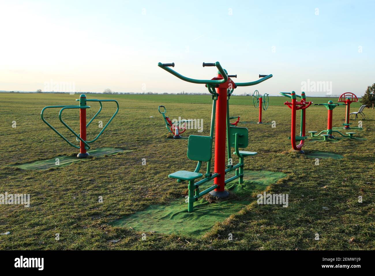 The public fitness area or playground for adults and children. They can ...
