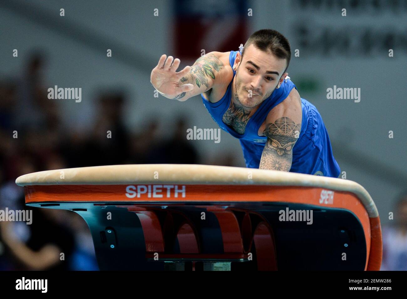 Nicola Bartolini from Italy seen in action during the Apparatus Finals ...