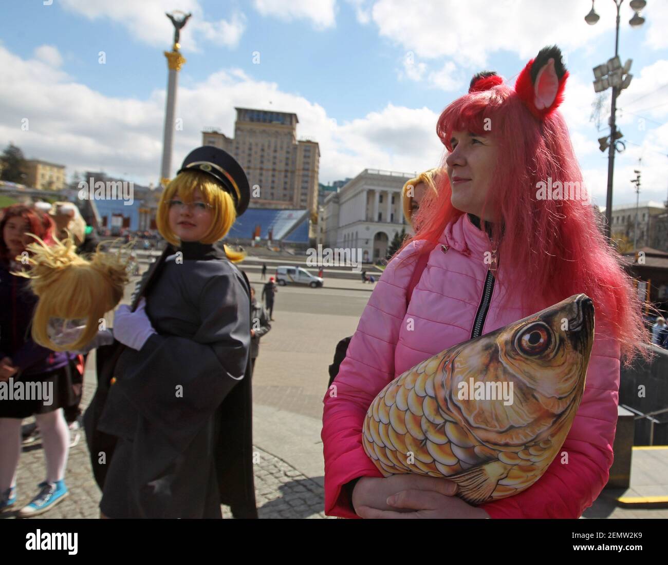 Youth dressed in costumes of anime characters are seen attending the ...