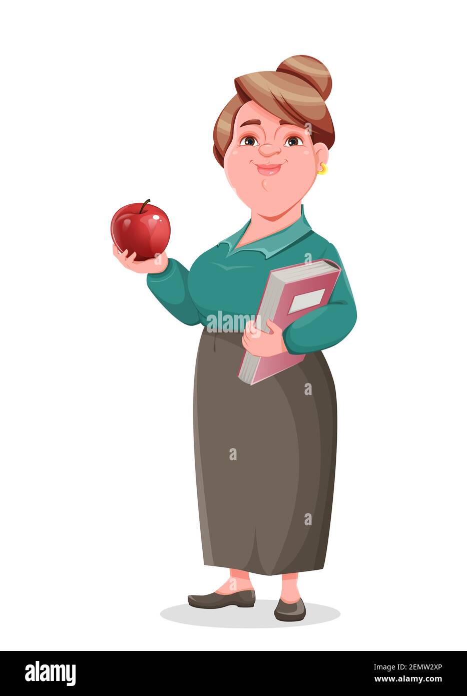 Stock vector happy smiling middle aged woman teacher. Smiling lady ...