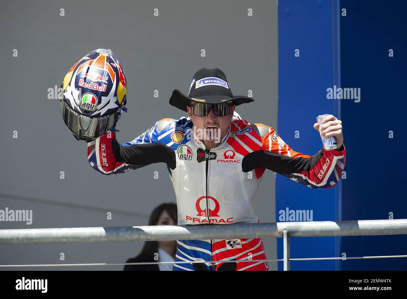 April 14, 2019: Jack Miller #43 with Pramac Racing takes third place ...