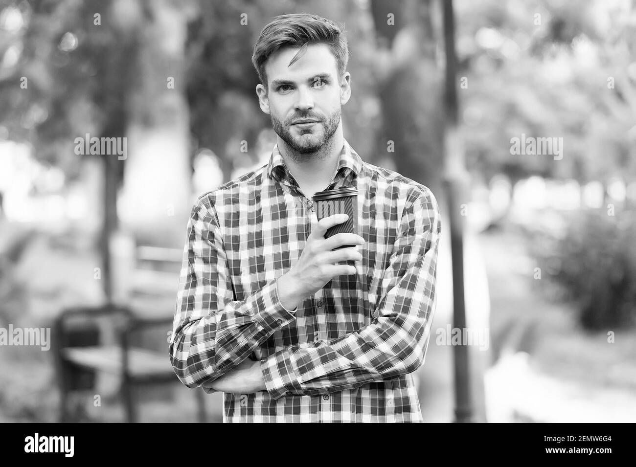 Good morning drink unshaven Black and White Stock Photos & Images - Alamy