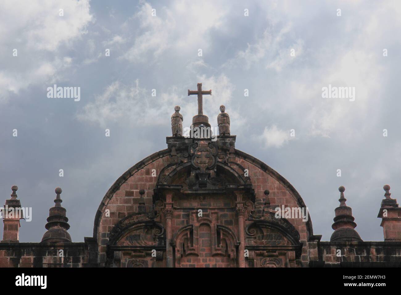 Detail of the top arch on the Cathedral Basilica of the Assumption of ...