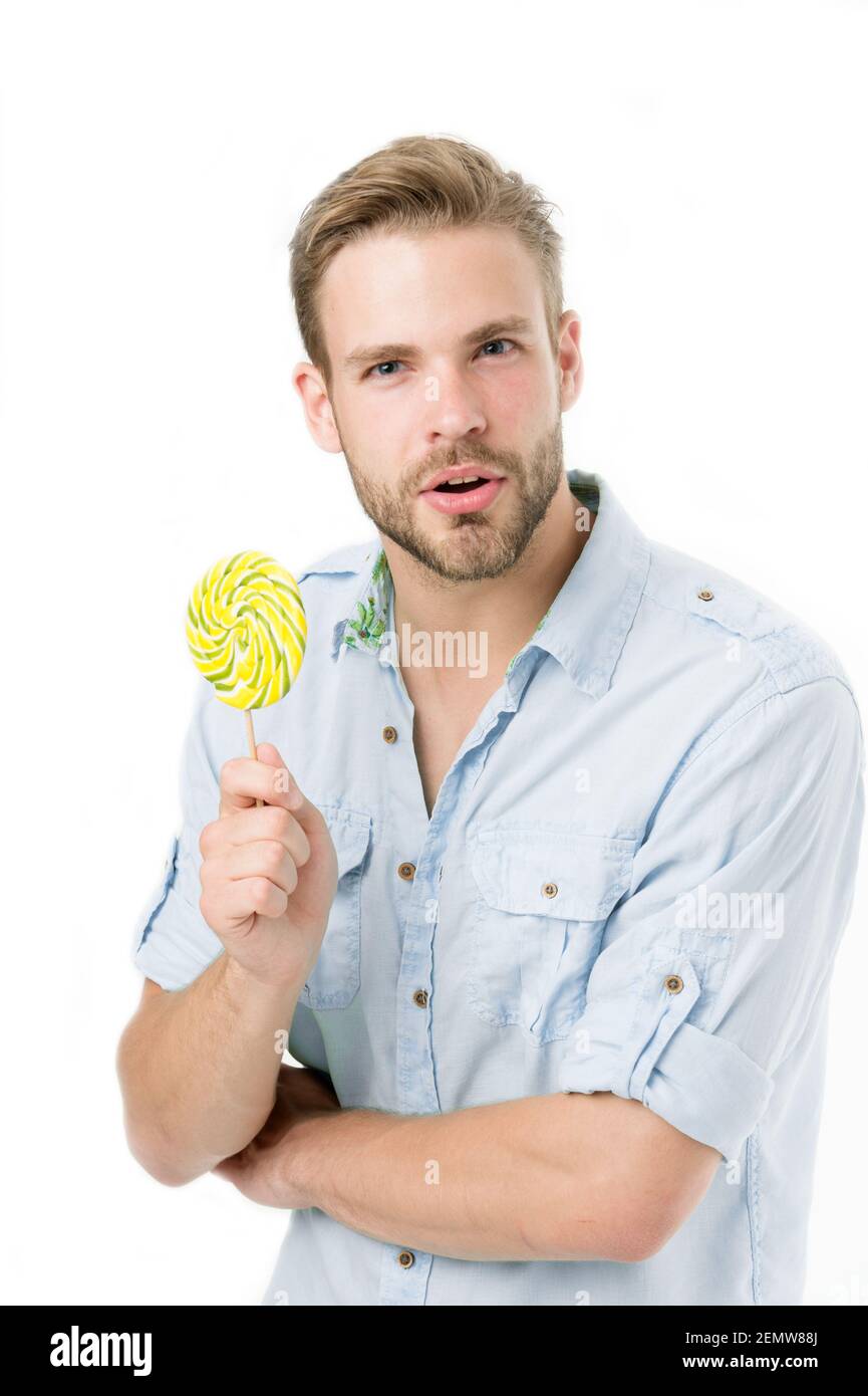 Do you know. Impressing fact harmful sugar nutrition. Man handsome ...