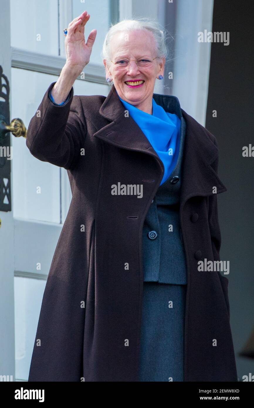 Queen Margarethe of Denmark during the celebrations of Queen Margarethe ...