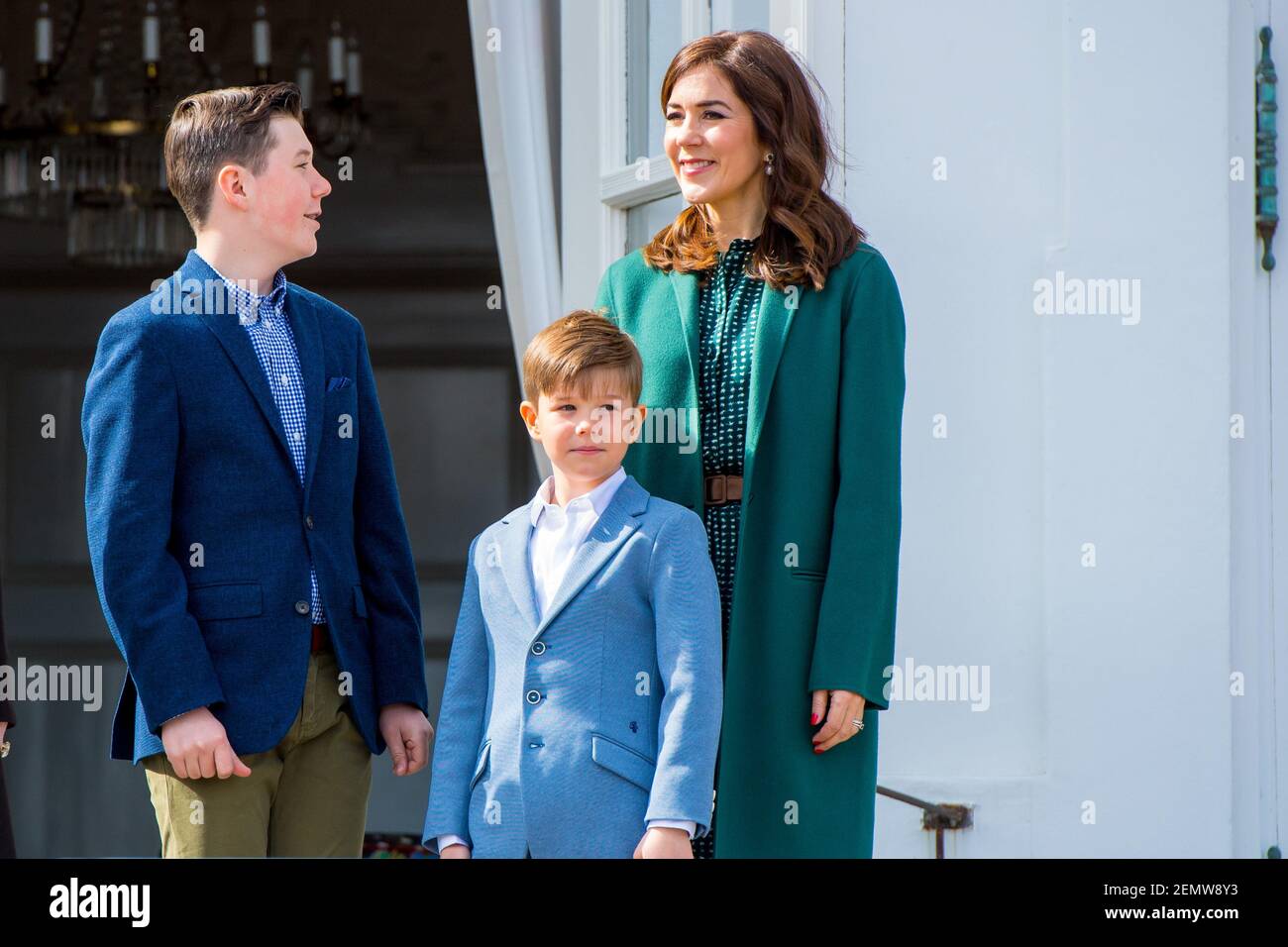 Crown Princess Mary, with Prince Christian and Prince Vincent during ...