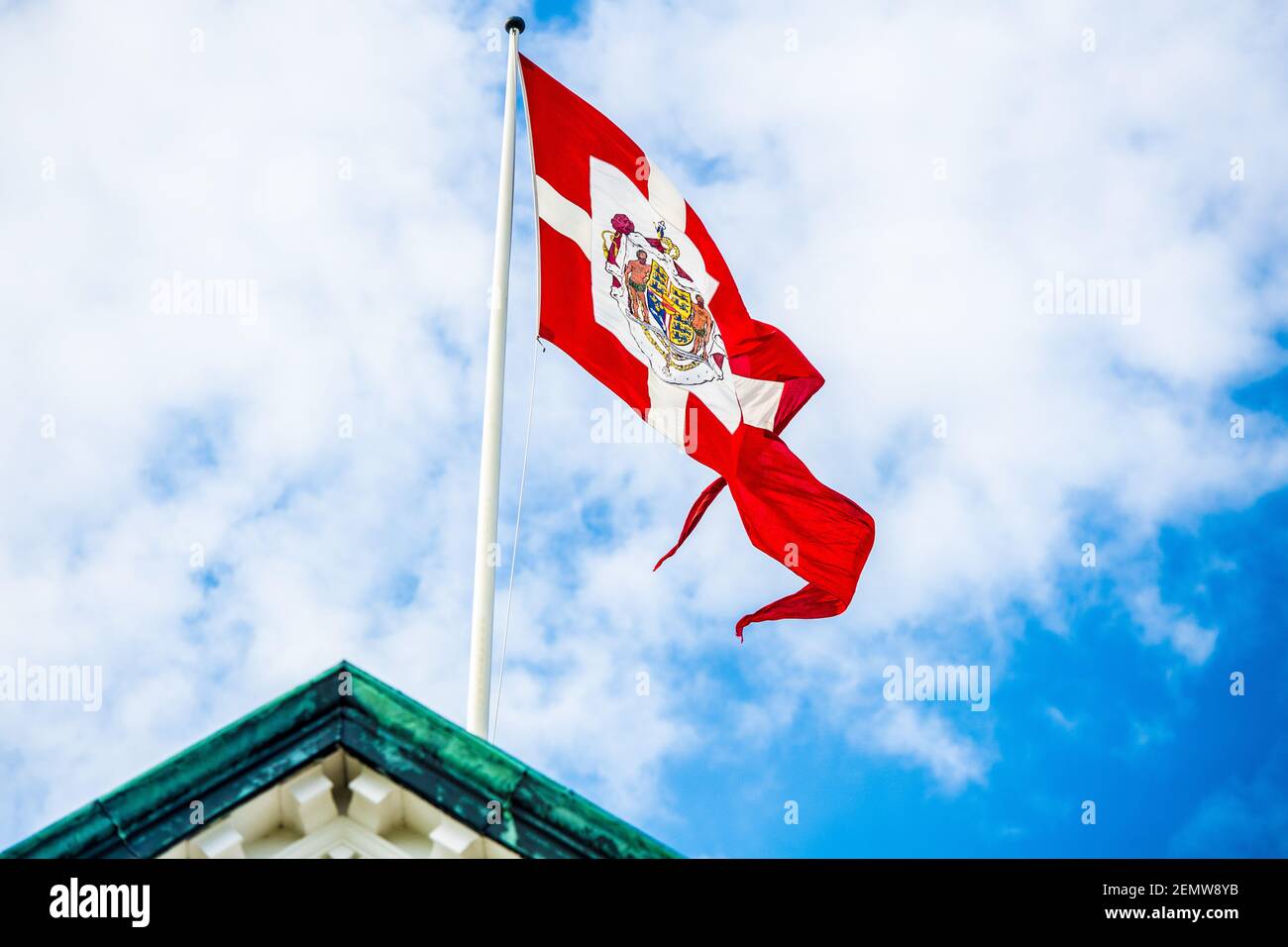 Danish Flag during the celebrations of Queen Margarethe’s 79th birthday ...