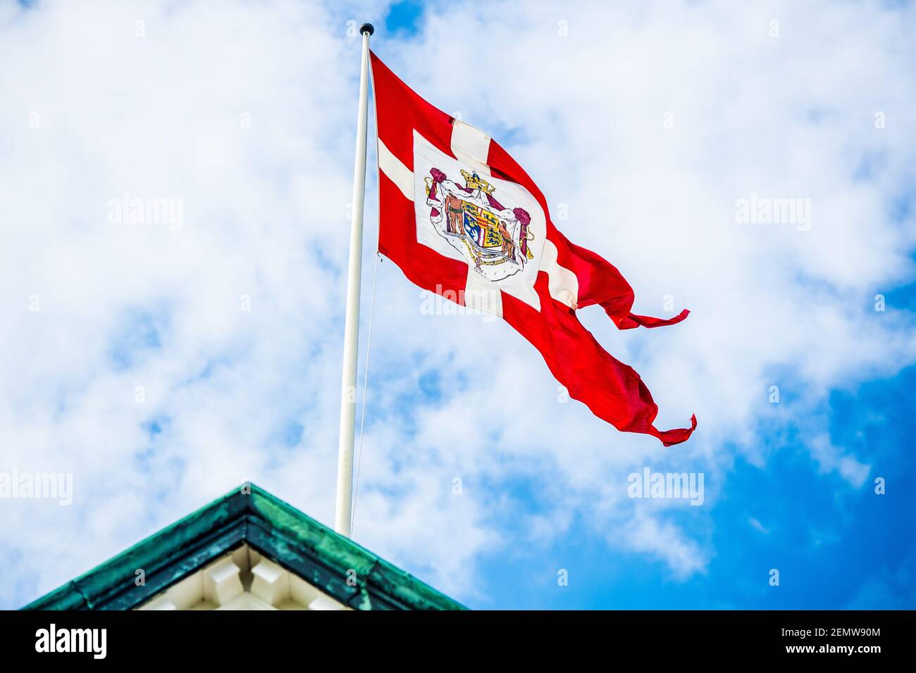 Danish Flag during the celebrations of Queen Margarethe’s 79th birthday ...