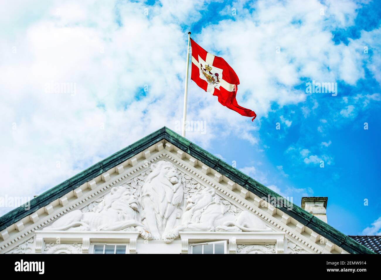 Danish Flag during the celebrations of Queen Margarethe’s 79th birthday ...