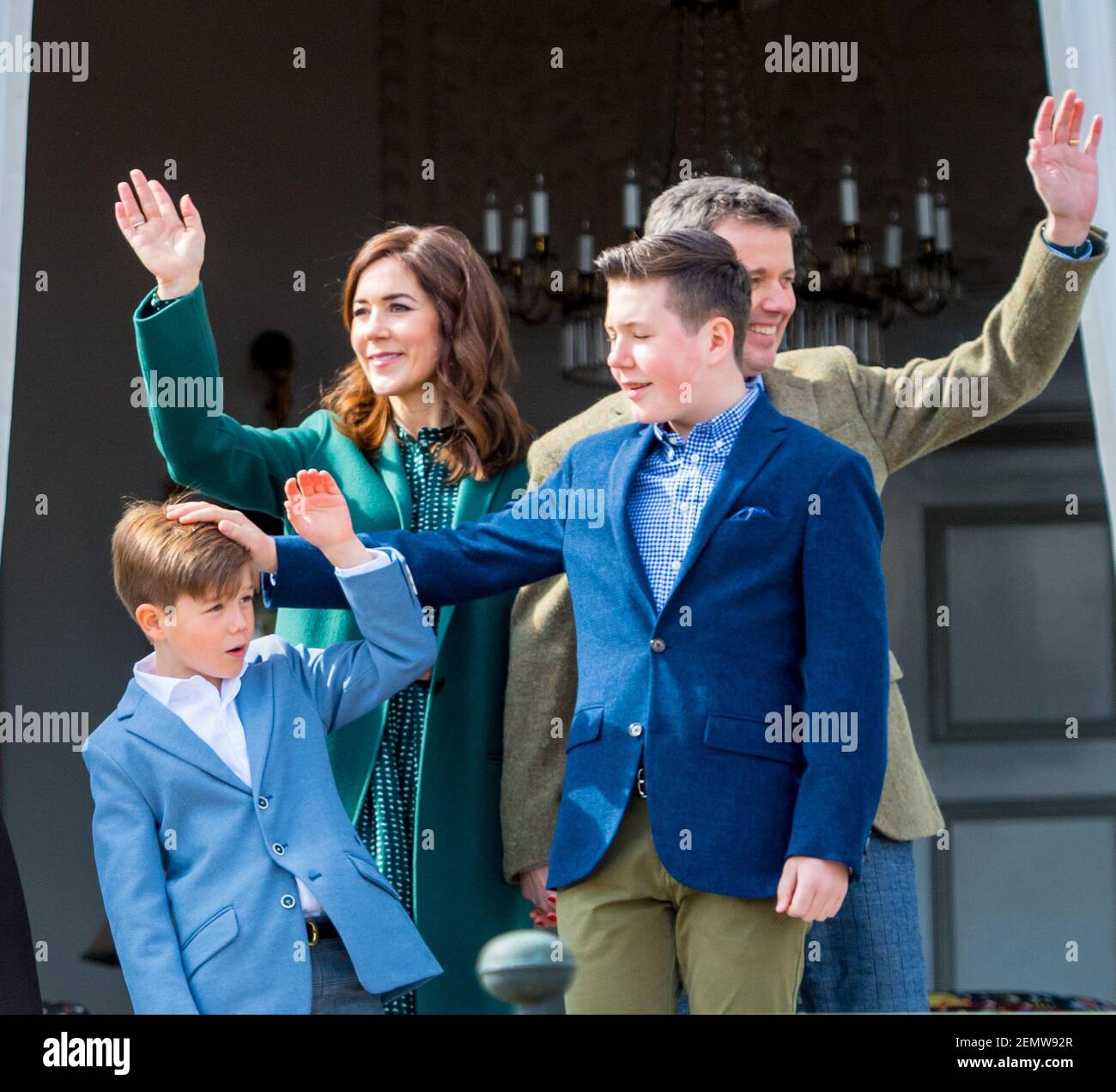 Crown Prince Frederik, Crown Princess Mary, with their children Prince ...